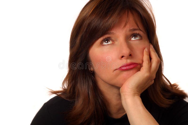 Femme dans le doute photo stock. Image du confusion, douteux - 805826