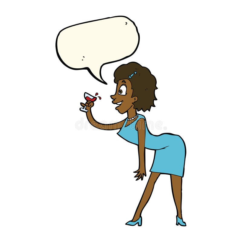 Femme De Bande Dessinée Avec La Boisson Avec La Bulle De La Parole