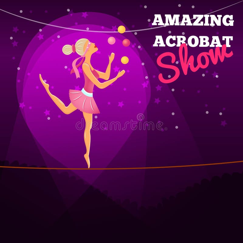 Femme 1 de funambule illustration de vecteur. Illustration du loisirs ...