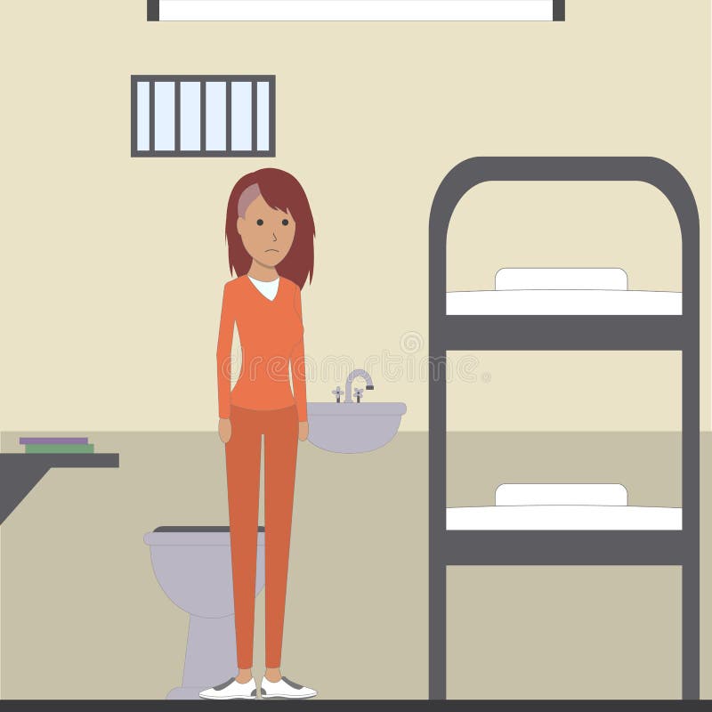 Femme en prison illustration stock. Illustration du fond - 9053286