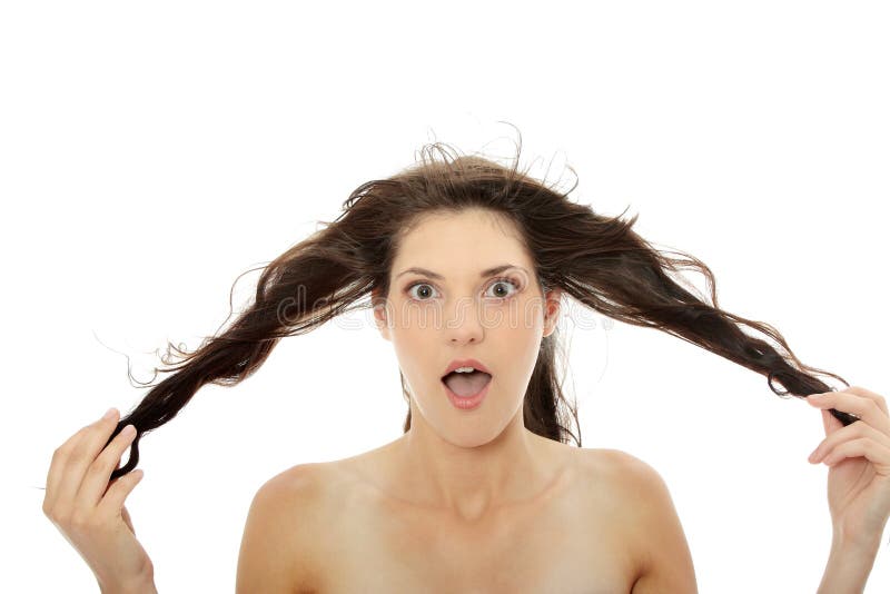 Femme et ses poils image stock. Image du fille, modèle - 15301857