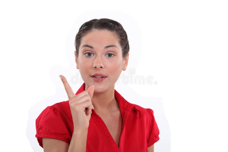 Femme faisant une remarque image stock. Image du copie - 35522607