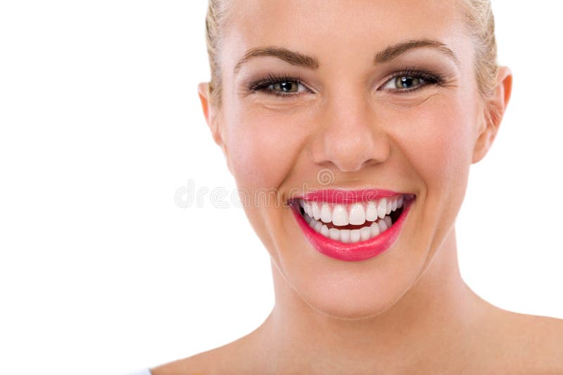 Femme Heureuse Avec Le Grand Sourire Image stock - Image du saluez ...