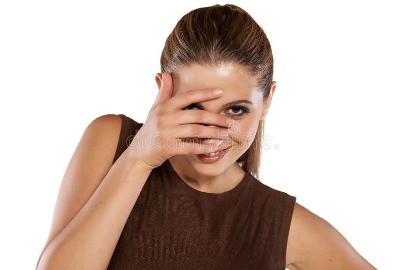 Femme honteuse image stock. Image du embarras, adulte - 62350217