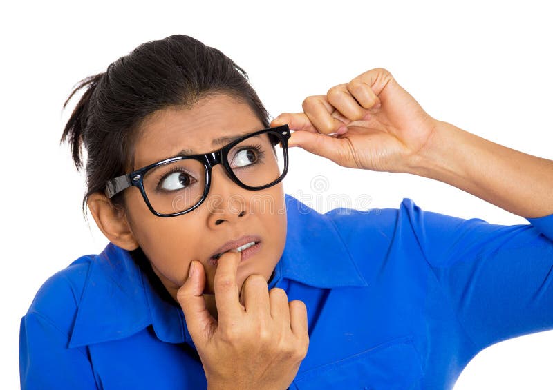 Femme nerveuse image stock. Image du embarrassé, horrifié - 37216811