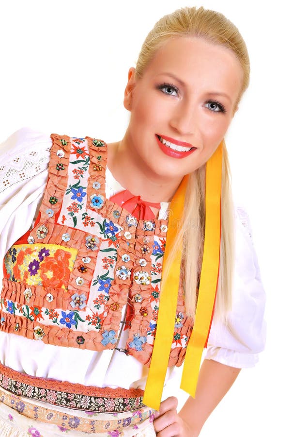 Femme slovaque de folklore photo stock. Image du nationale - 54564300