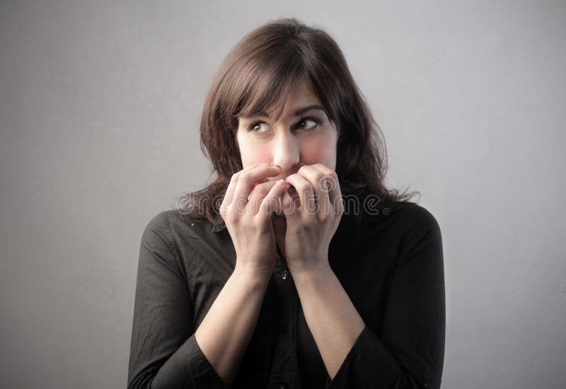 Femme timide photo stock. Image du plaisanterie, cache - 17873682