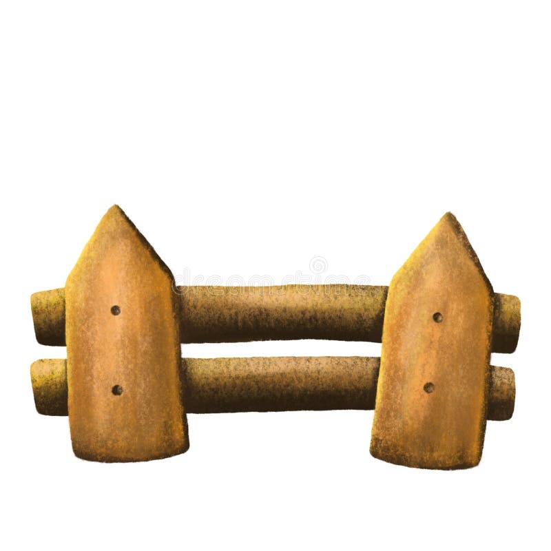 Cartoon Wooden Fence Isolated Illustration, Farm Element Graphic Stock ...