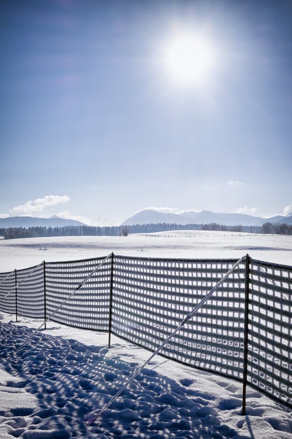 Fence against snowdrift stock image. Image of grate, closed - 36564611