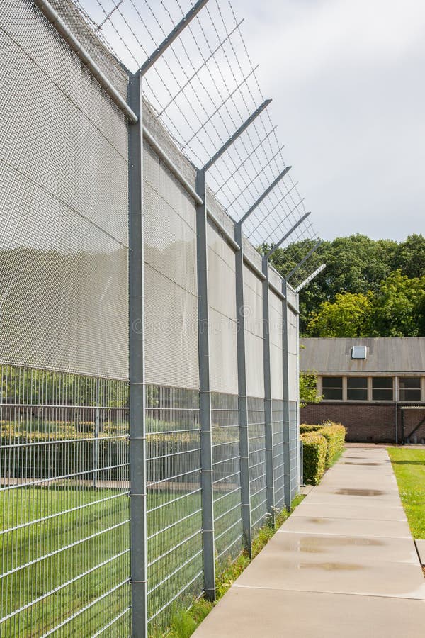 Fence Around Restricted Area Stock Photo - Image of barbed, netherlands ...