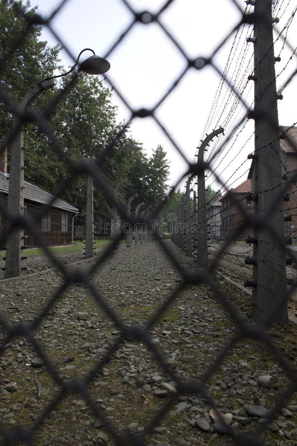 Fence at Auschwitz Concentration Camp Editorial Stock Image - Image of ...
