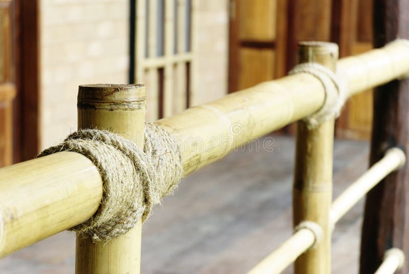 Fence Bamboo with Rope Tied Stock Photo - Image of forest, bark: 36084004