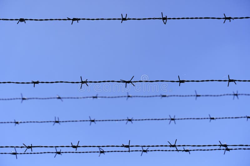 Fence with Barbed Wire. Border, Prohibition, Zone, Emigration Concept ...