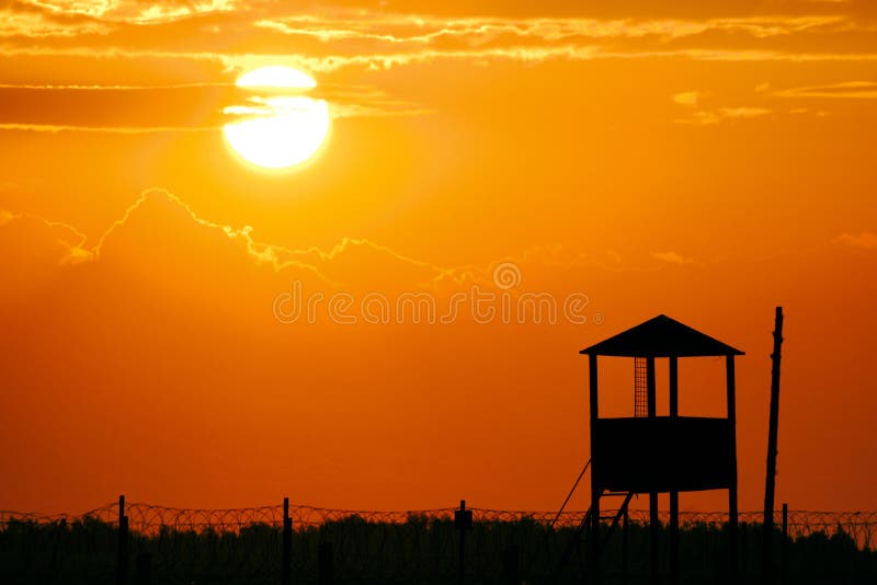 248 Sunset Silhouette Watchtower Stock Photos - Free & Royalty-Free ...
