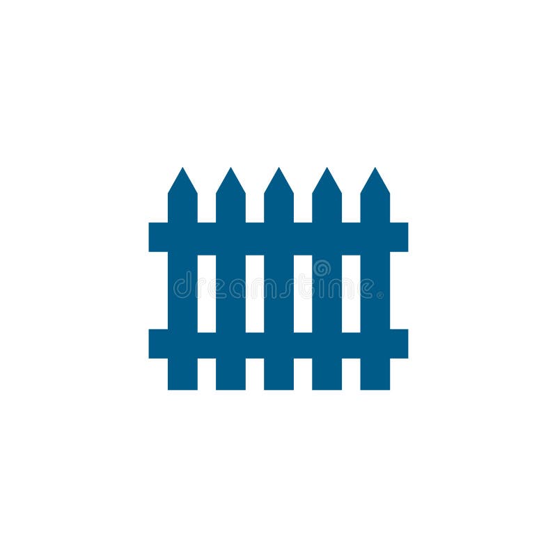 Fence Blue Icon on White Background. Blue Flat Style Vector ...