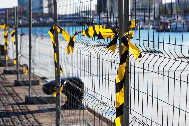 Fence on a Construction Site Stock Image - Image of heap, development ...