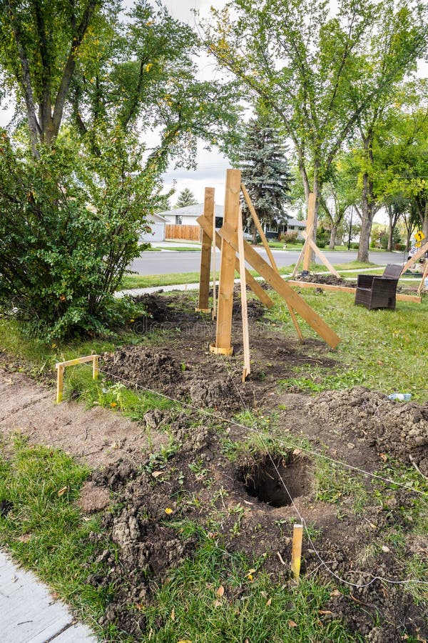 Fence Construction Work In Progress Stock Photo - Image of work ...