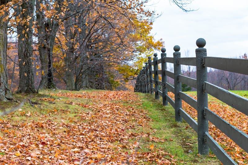 Fence in fall stock photo. Image of rustic, landscape - 71738306
