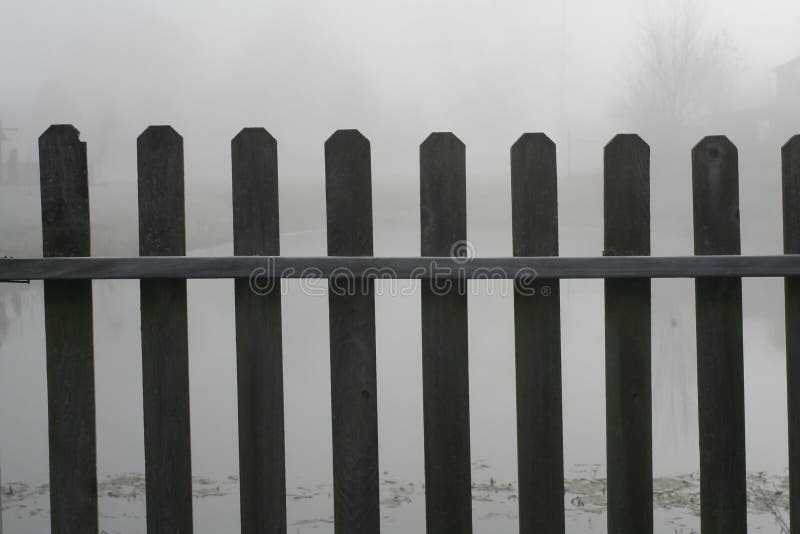 Fence in fog stock photo. Image of wooden, fence, outdoors - 11890666