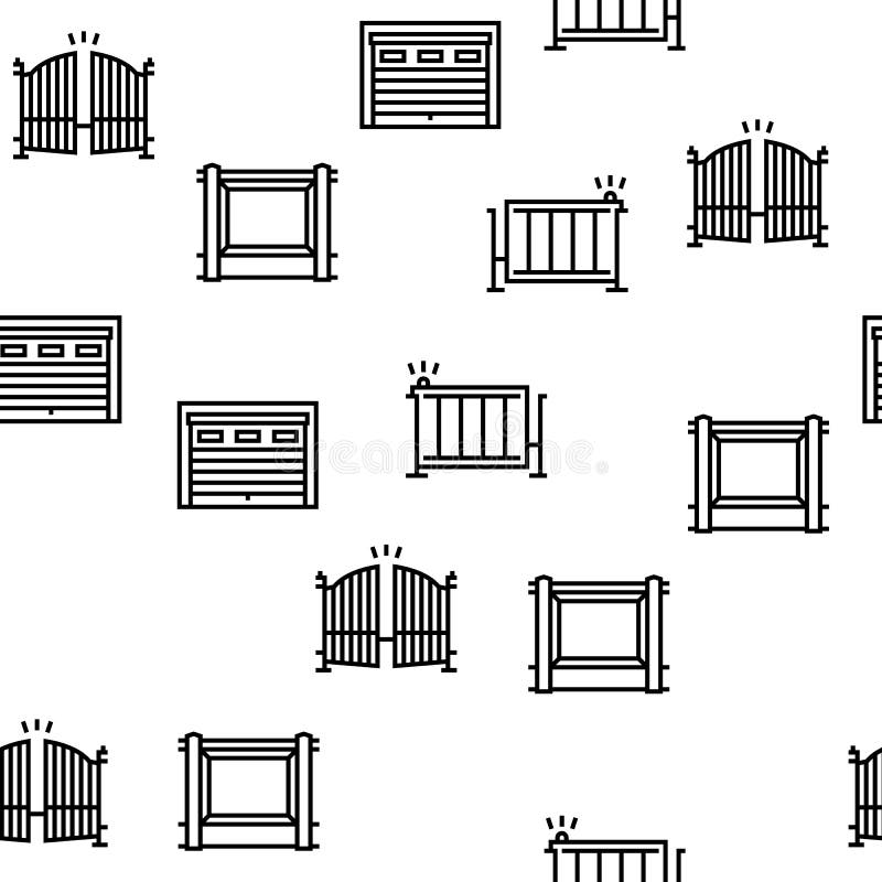 Fence and Gate Exterior Security Vector Seamless Pattern Stock Vector ...