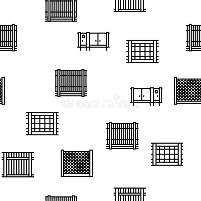 Fence and Gate Exterior Security Vector Seamless Pattern Stock Vector ...