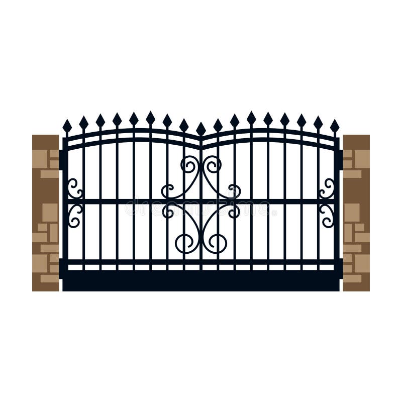 Fence Gate Vector Icon.Cartoon Vector Icon Isolated on White Background ...