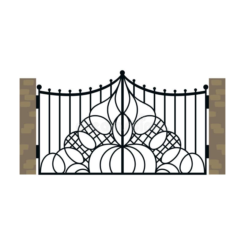 Fence Gate Vector Icon.Black Vector Icon Isolated on White Background ...
