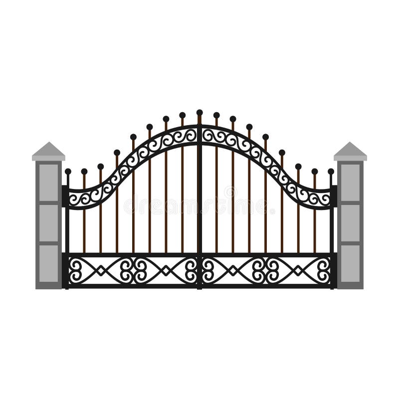 Fence Gate Vector Icon.Cartoon Vector Icon Isolated on White Background ...