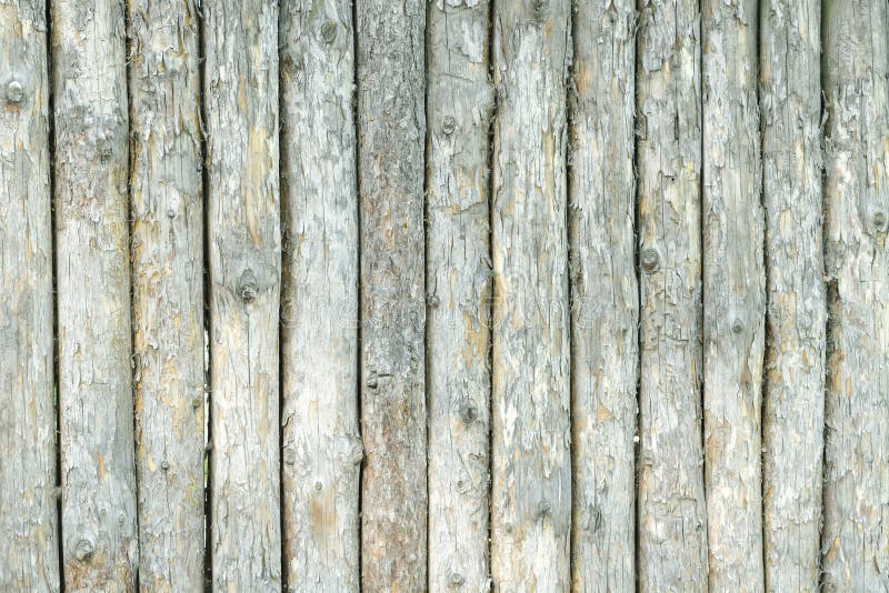 Fence from Gray Old Unprocessed Logs Stock Photo - Image of nature ...