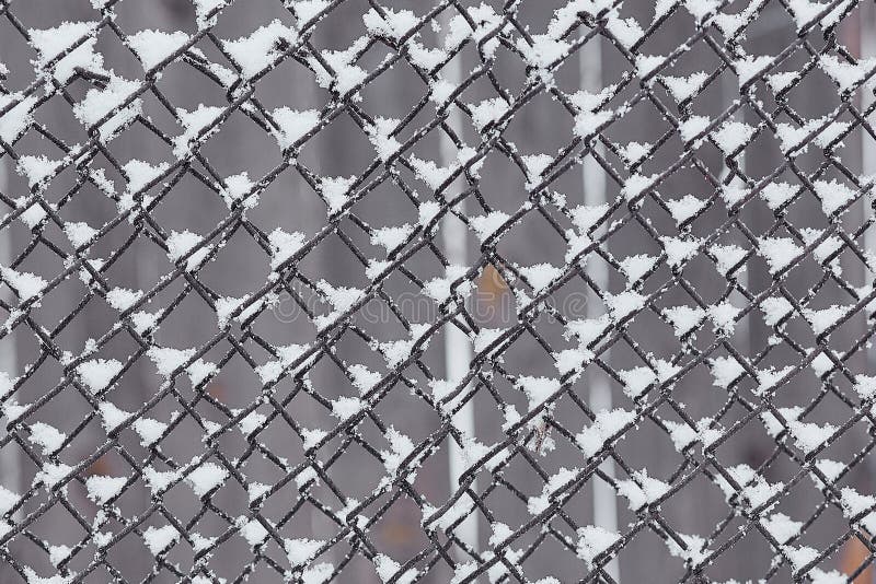 Fence from a Grid of Snow, Background Texture. Stock Photo - Image of ...
