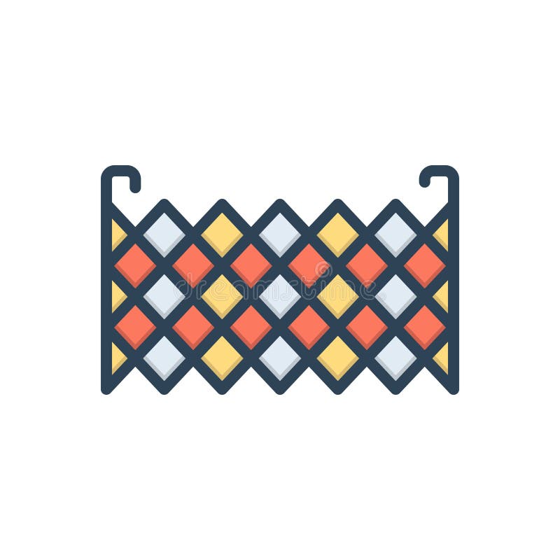Color Illustration Icon for Fence, Mesh and Rampart Stock Illustration ...