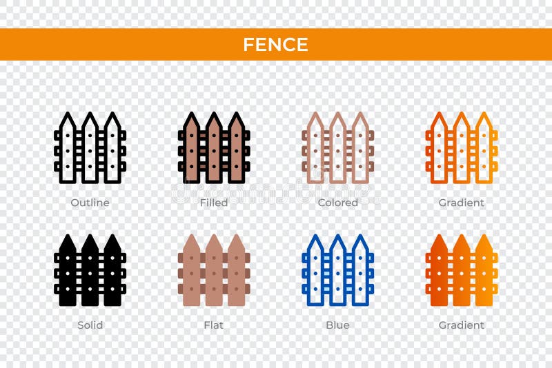 Fence Icon in Different Style. Fence Vector Icons Designed in Outline ...