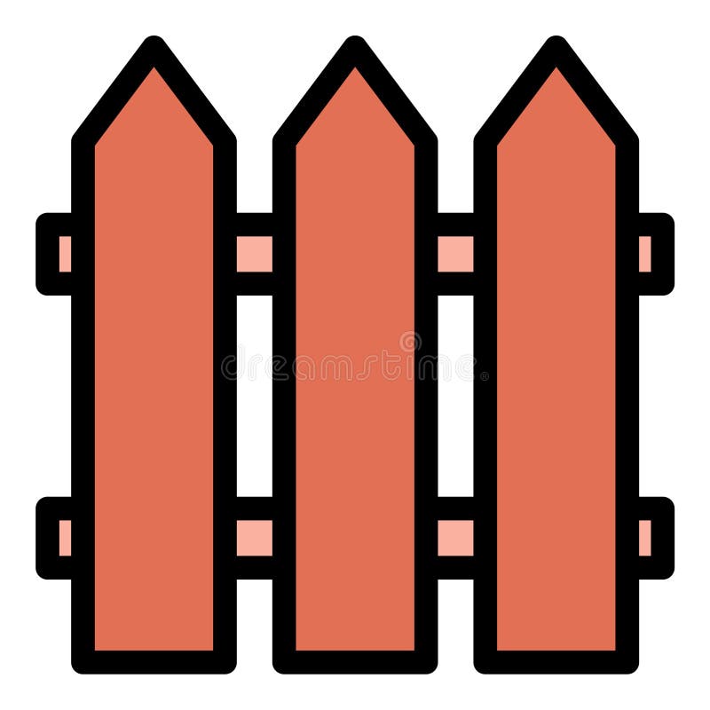 Fence Icon Flat Line Style Illustration Representing Security and ...