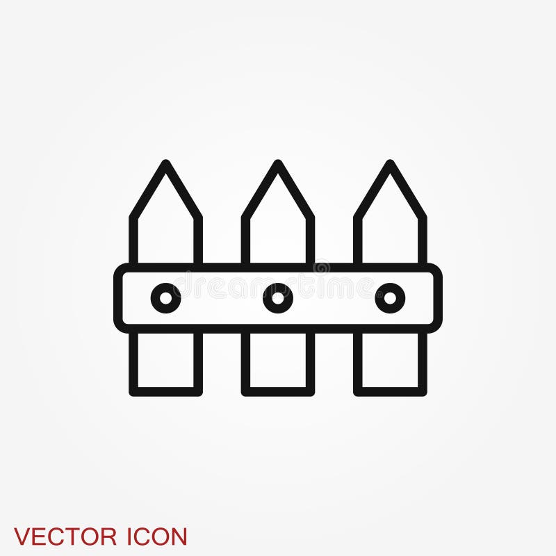 Fence Icon, Modern Minimal Flat Design Style Stock Illustration ...