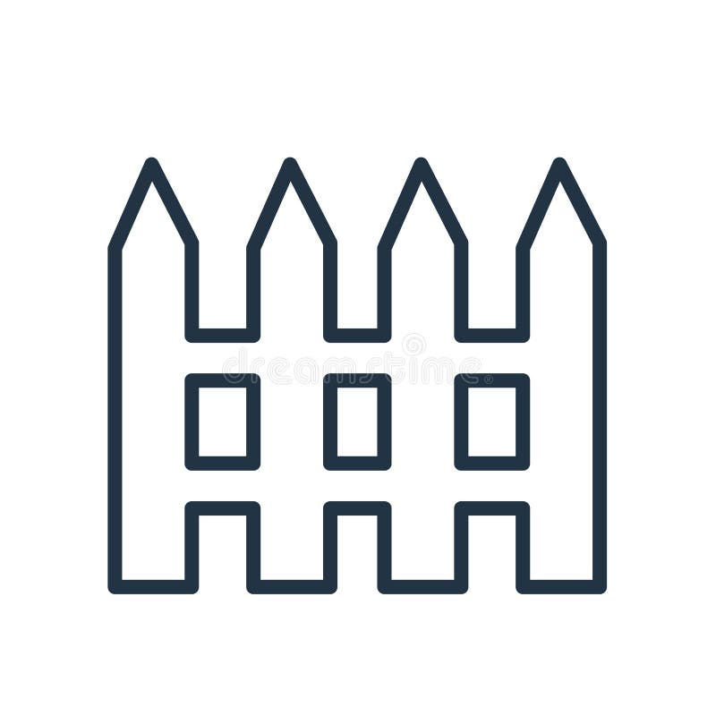 Fence Icon Vector Isolated on White Background, Fence Sign Stock Vector ...