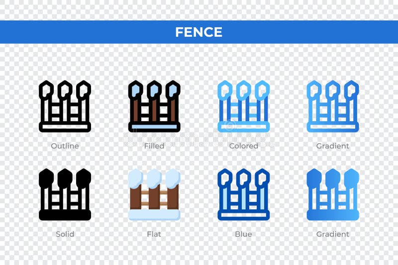 Fence Icons in Different Style. Fence Icons Set. Holiday Symbol ...