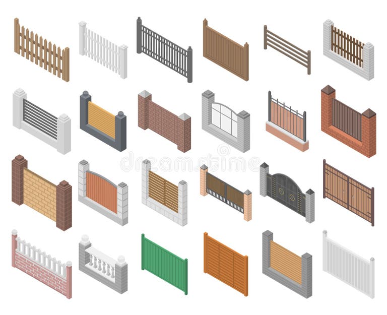 Isometric Fence Stock Illustrations – 4,307 Isometric Fence Stock ...