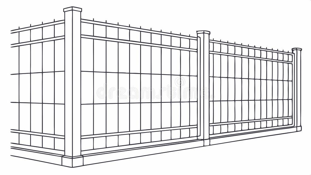 Fence Illustration, Boundary and Enclosure Symbol Vector Design ...