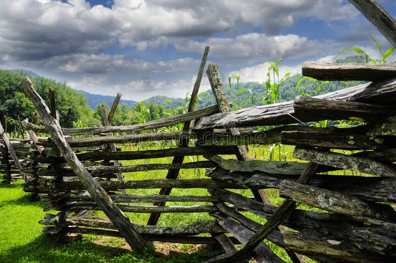 Fence Line stock photo. Image of grass, wooden, clouds - 29010986