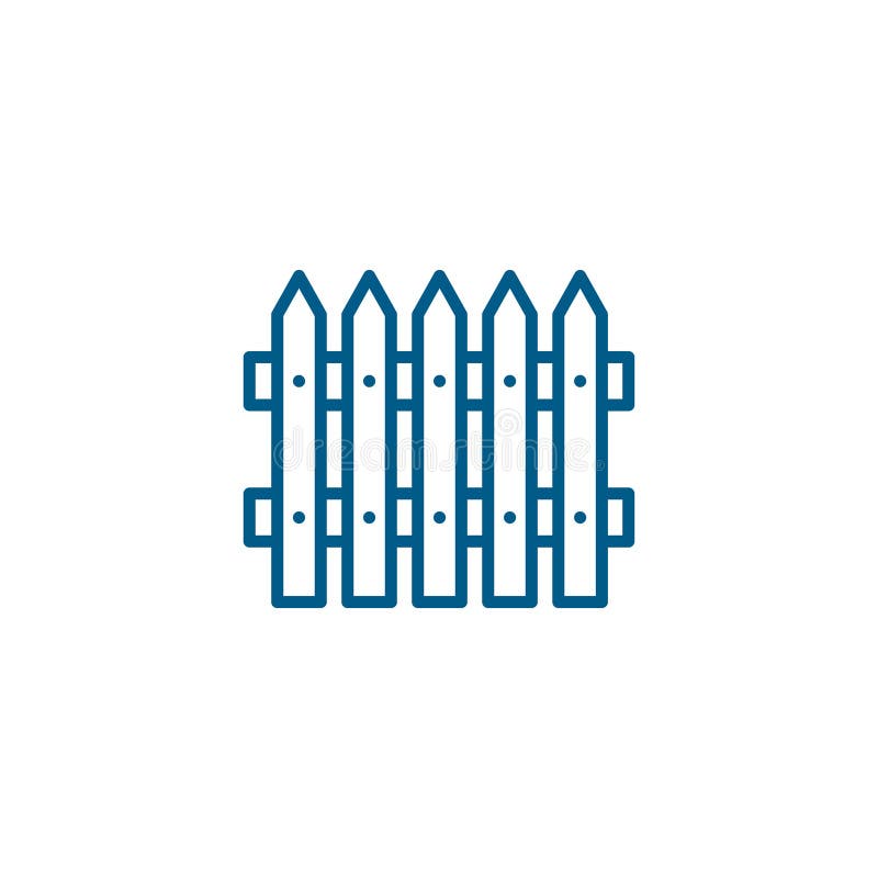 Fence Line Blue Icon on White Background. Blue Flat Style Vector ...