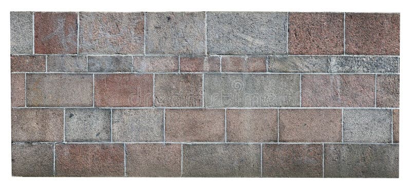 Fence Made of Large Rectangular Granite Blocks. Isolated Stock Photo ...