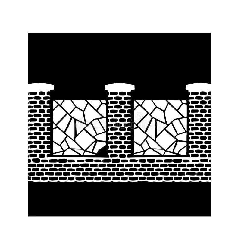 Fence Made of Marble Stone Monochrome Vector Stock Vector ...