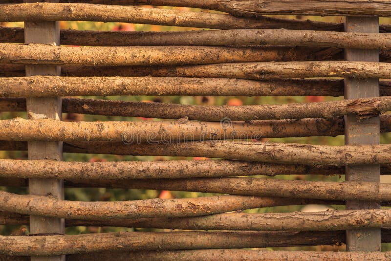 A Fence Made of Wicker Branches of a Willow Tree Stock Image - Image of ...