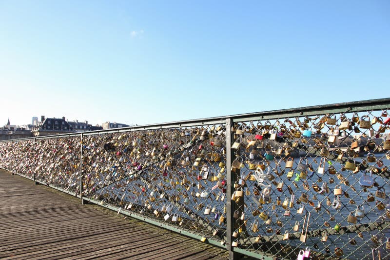 A Fence with Many Locks on it Bridge in Paris Editorial Image - Image ...