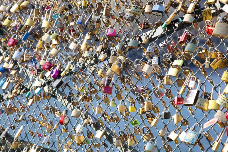 A Fence with Many Locks on it Bridge in Paris Editorial Image - Image ...