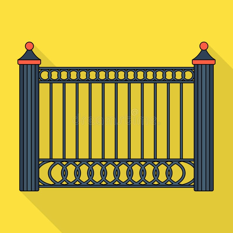 A Fence of Metal . a Different Fence Single Icon in Flat Style Vector ...