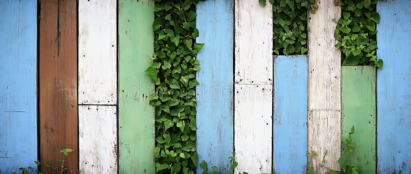 Fence Posts Made of Rustic Wood with Different Colors Set Against a ...