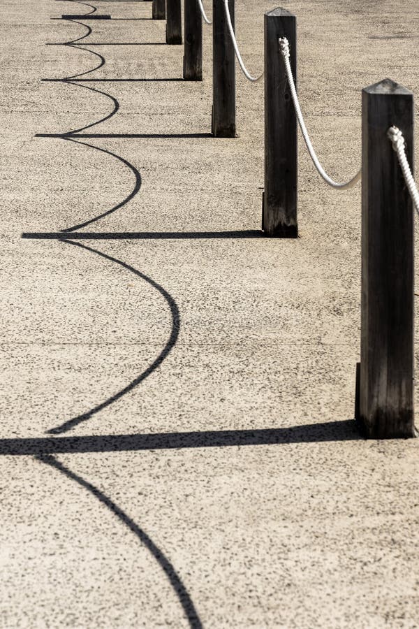 Fence Posts and Rope Along a Pathway Stock Photo - Image of walkway ...