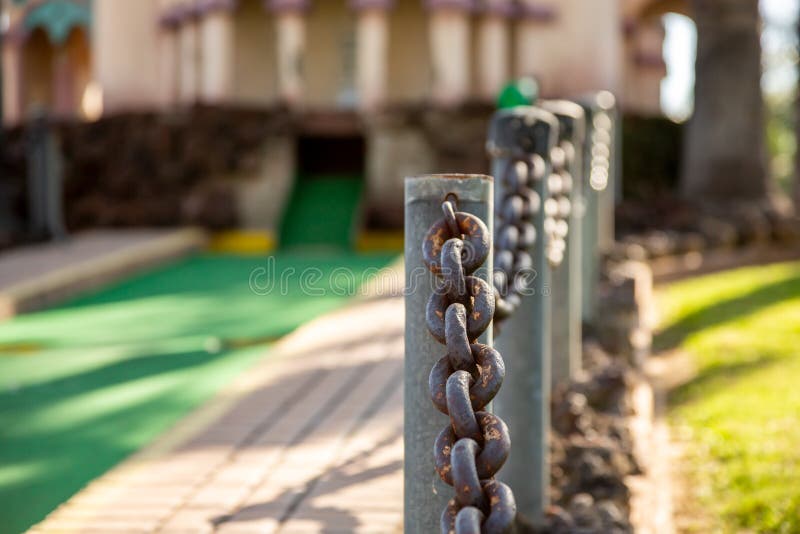 Fence and putting green stock photo. Image of park, fence - 175773216