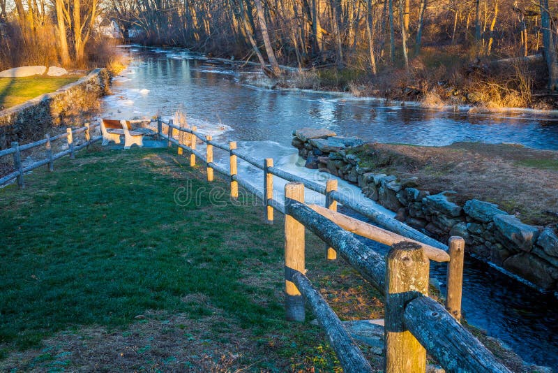 Fence on River stock image. Image of edge, winter, fence - 64916839